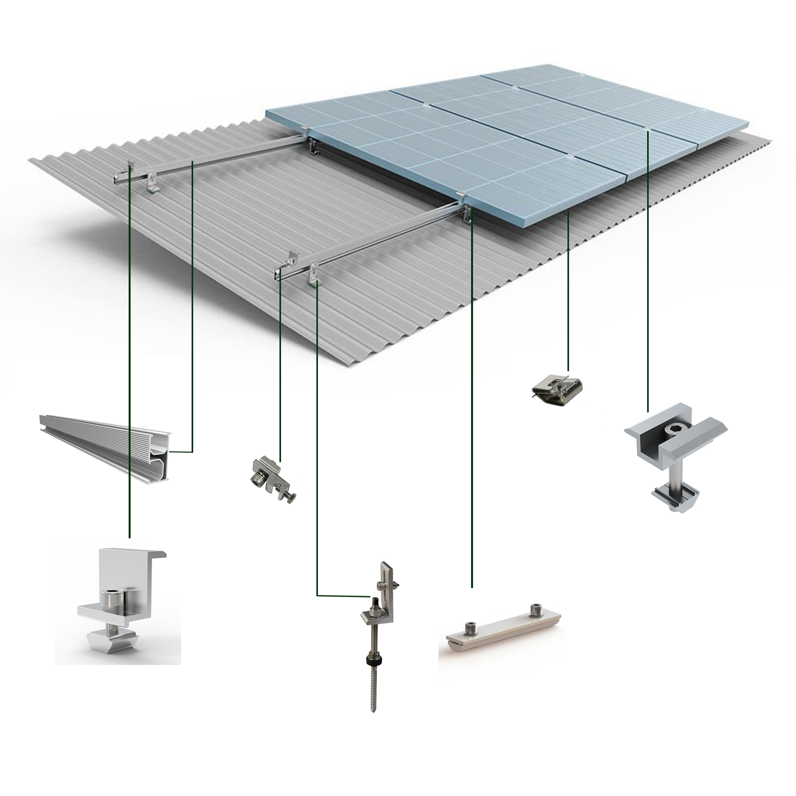 Kit structura fixare panouri fotovoltaice – acoperis Tabla - AI BUY